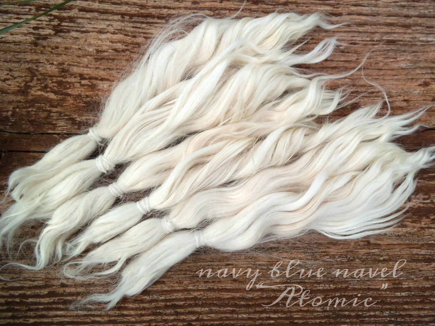 Suri Alpaca Locks 7" ATOMIC (17 Cm) Milky White Curls, Natural Blond ...