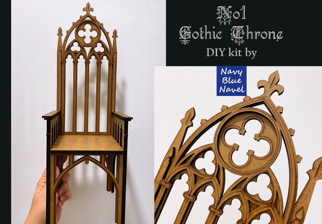 Doll Furniture Gothic THRONE No1, Historic Armchair for Dollhouse ...