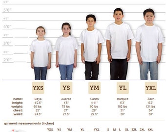 Unisex size chart | Etsy