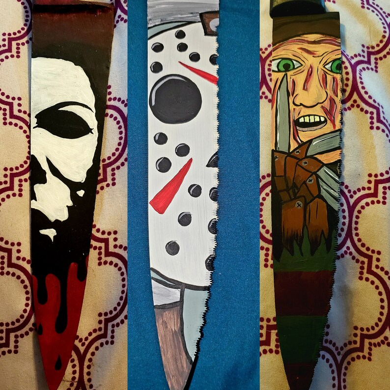 Hand Painted Horror Movie Knives - Etsy