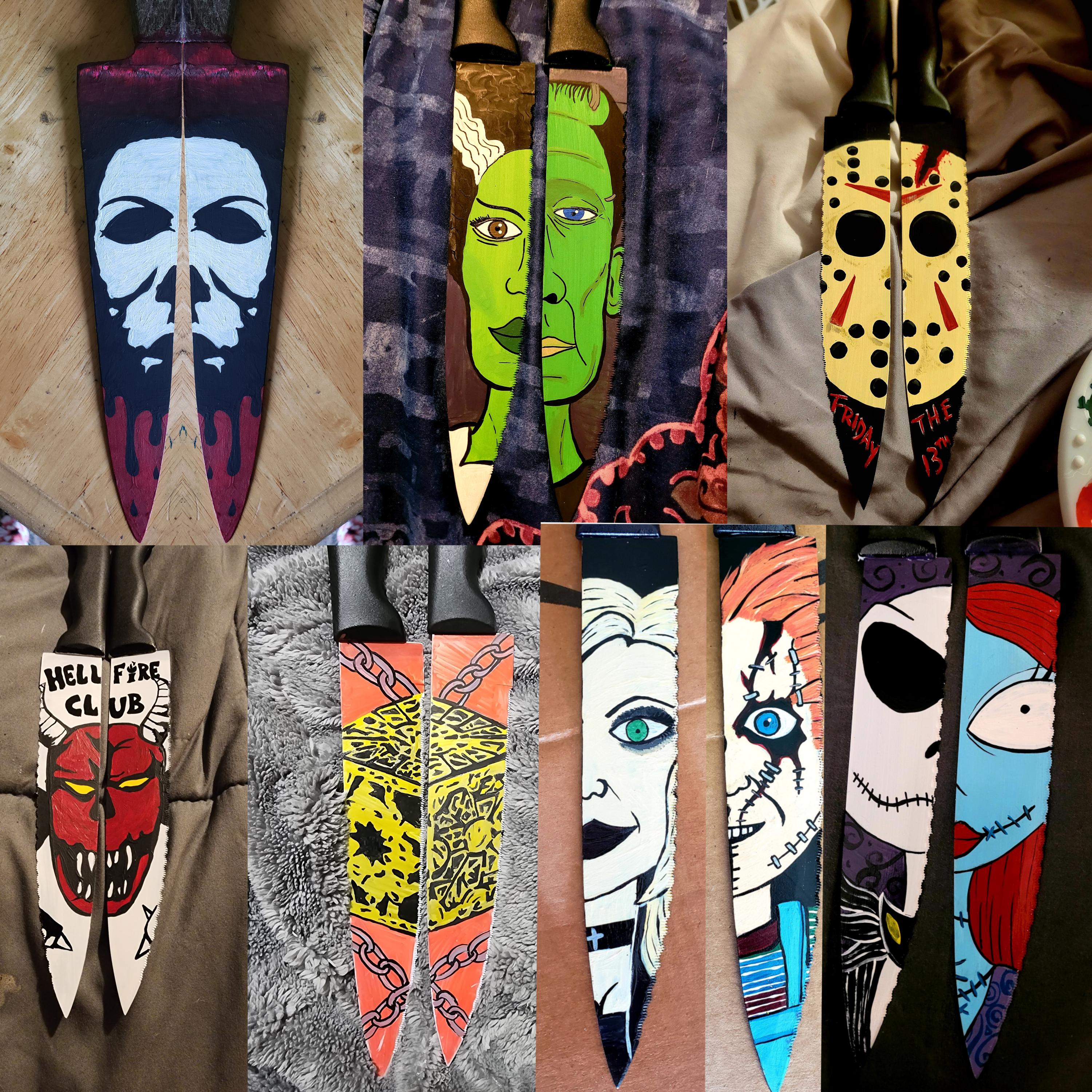 Hand Painted Horror Movie Knives - Etsy
