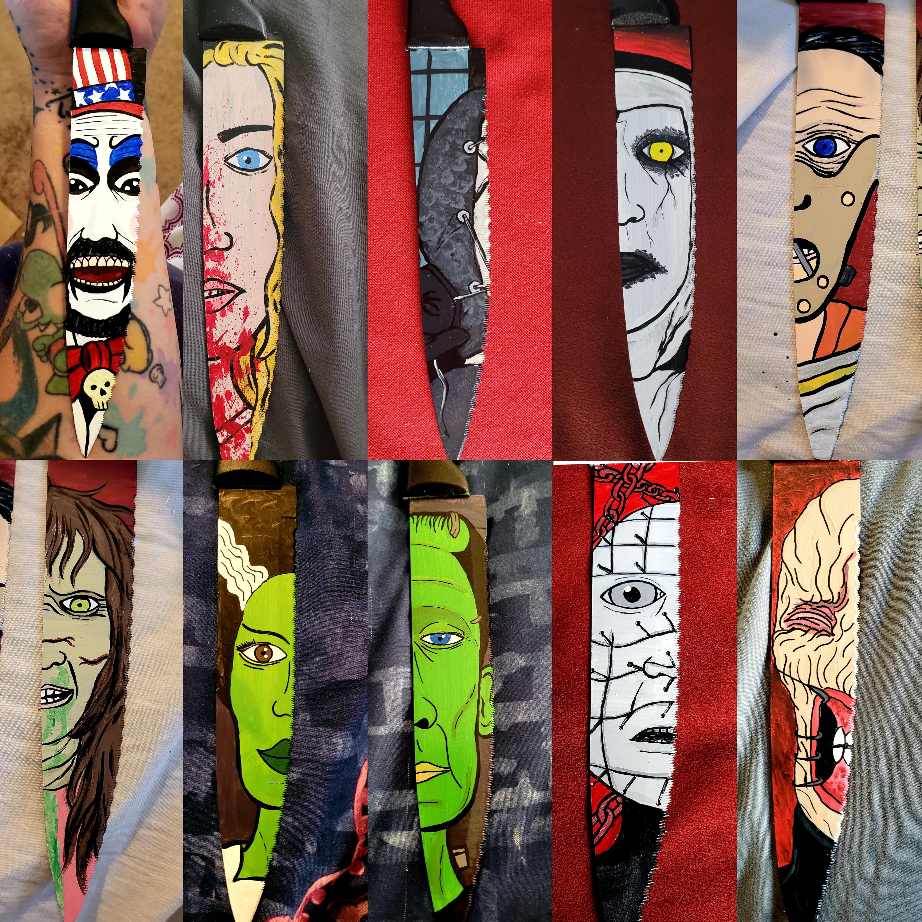 Hand Painted Horror Movie Knives - Etsy