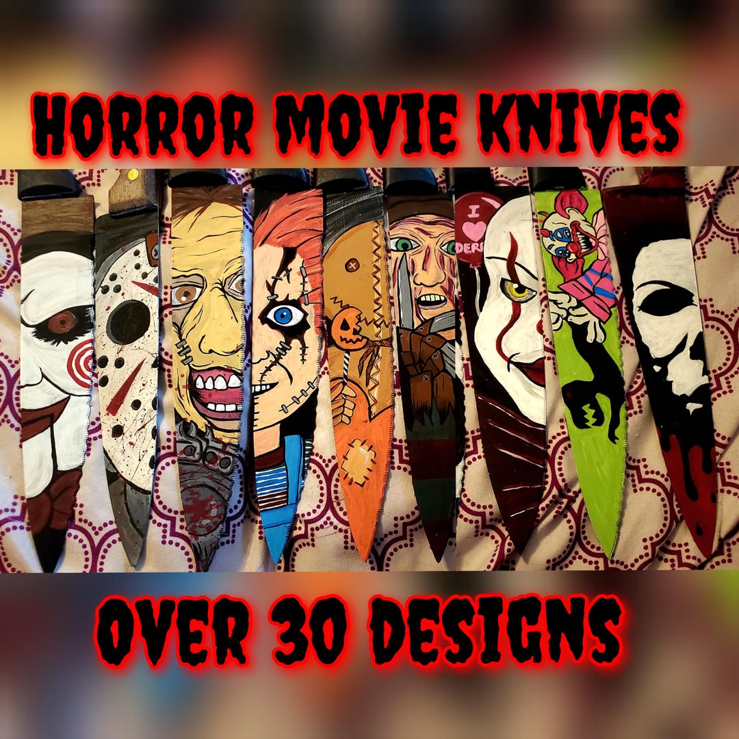 Hand Painted Horror Movie Knives - Etsy