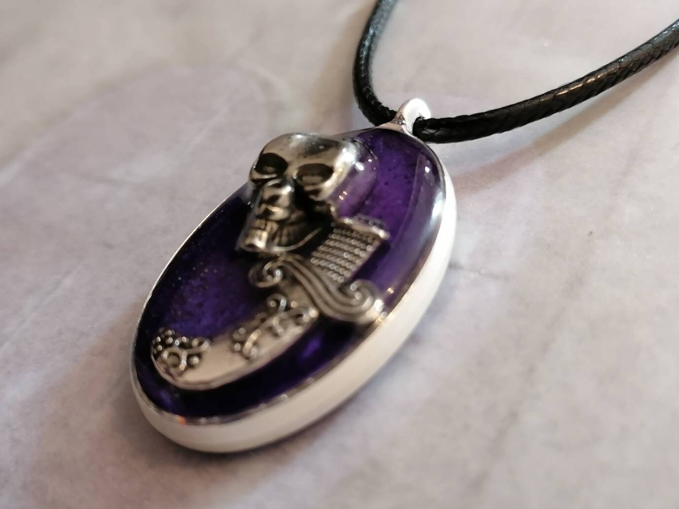 Captain Cutlass Purple pirate cameo style skull and cutlass | Etsy