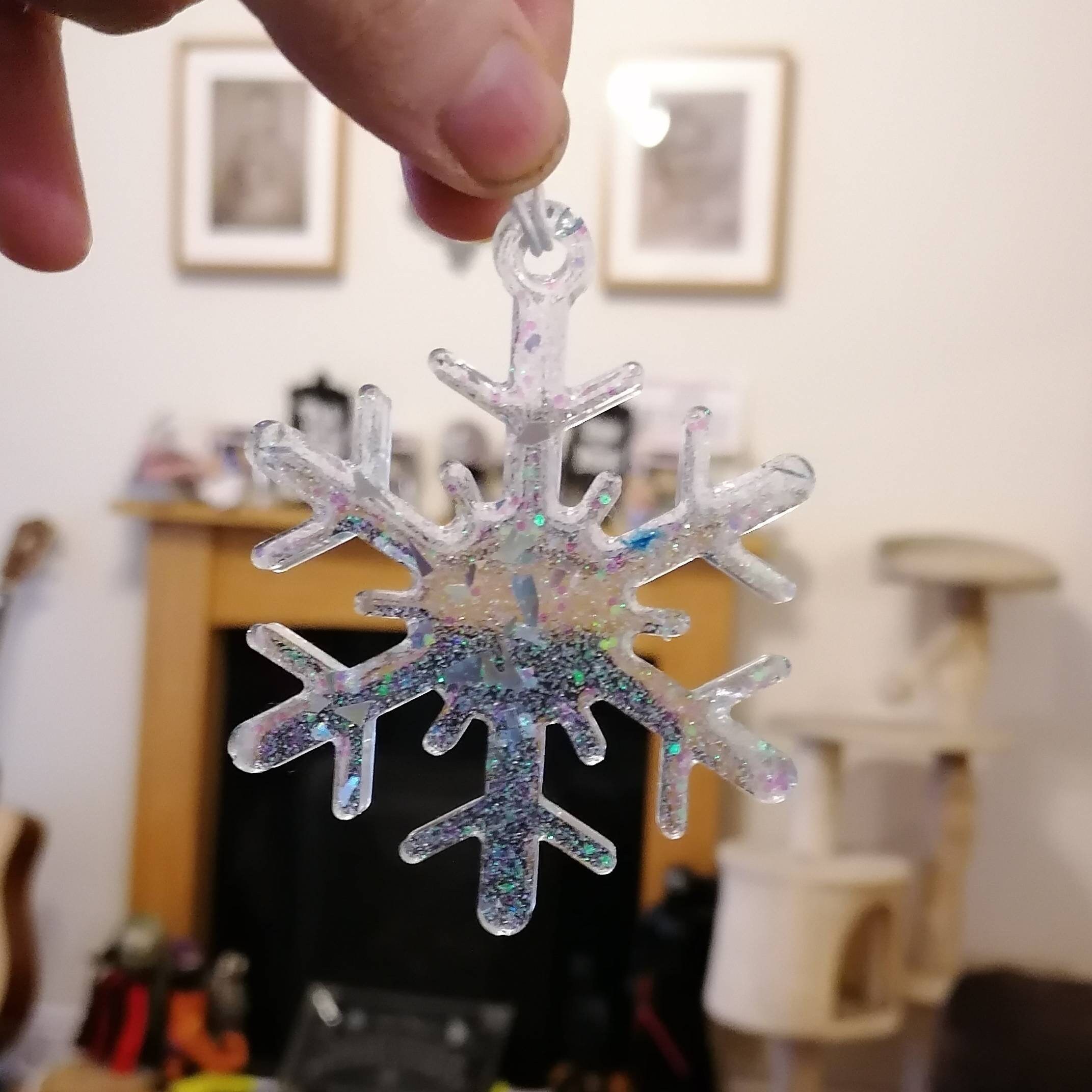 The Icy Flakes Collection large Chunky Resin Snowflake - Etsy UK