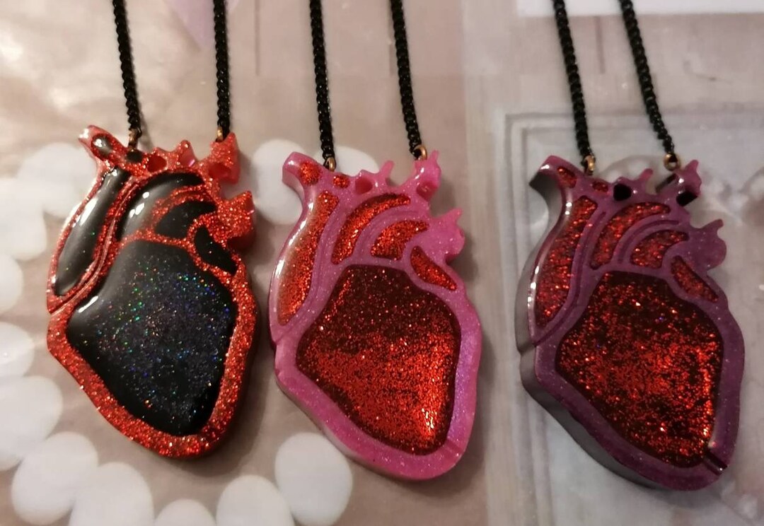 Glisten to Your Heart Statement Glittery Anatomical Heart - Etsy