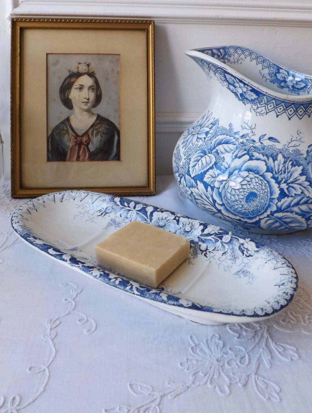 Sweet Antique French Soap Dish / Comb Tray ~ K & G Lunéville Ironstone ...