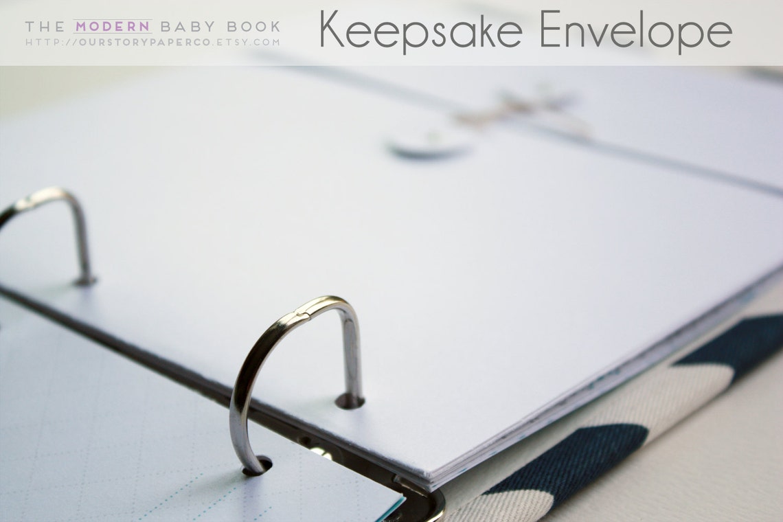 MODERN Baby Book // Pack of 3 White Keepsake Envelope. Newborn - Etsy