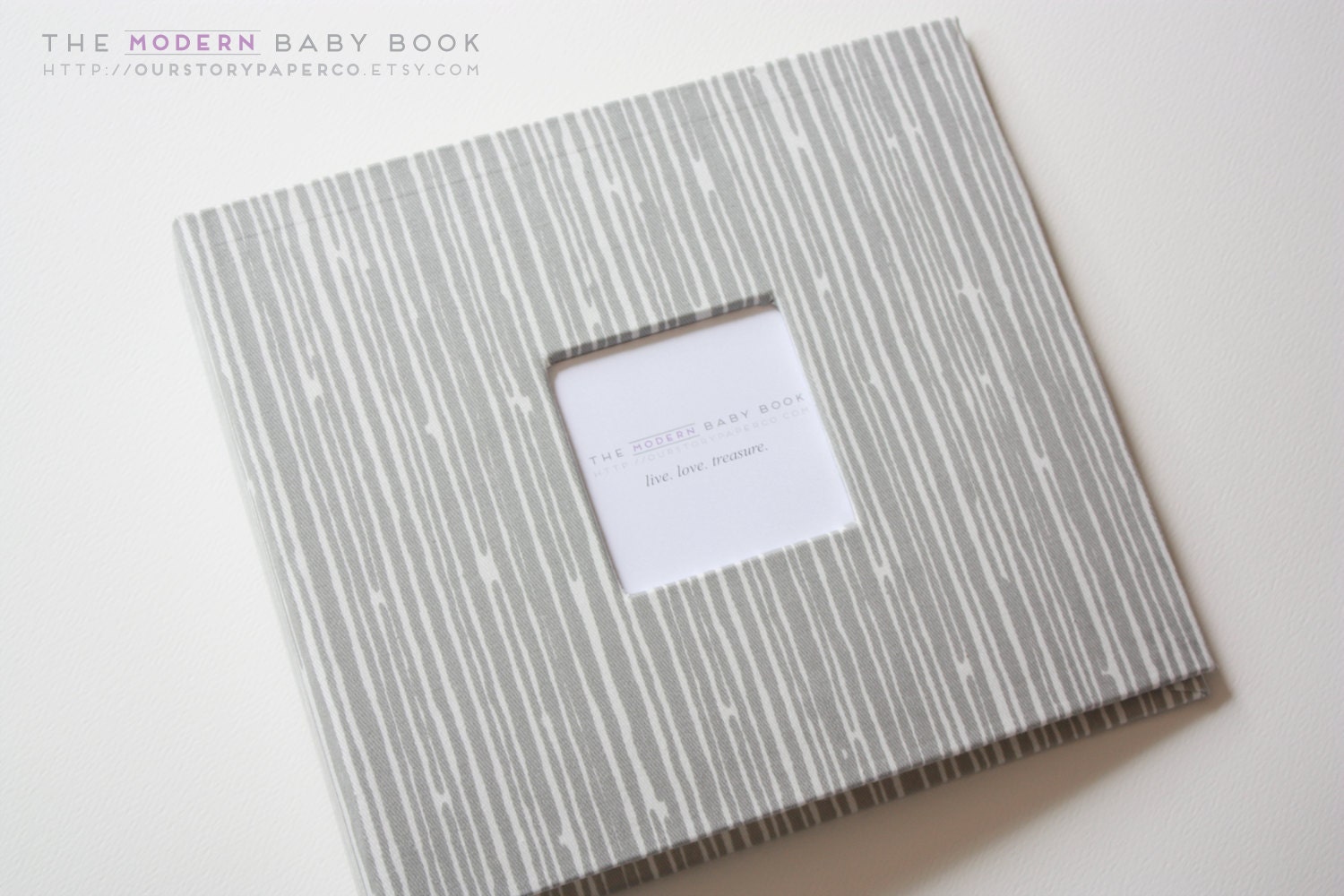Grey & White Lines Modern Baby Book Baby Memory Book Baby | Etsy