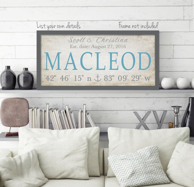 Family Established Sign Wedding Sign Wedding Coordinates | Etsy