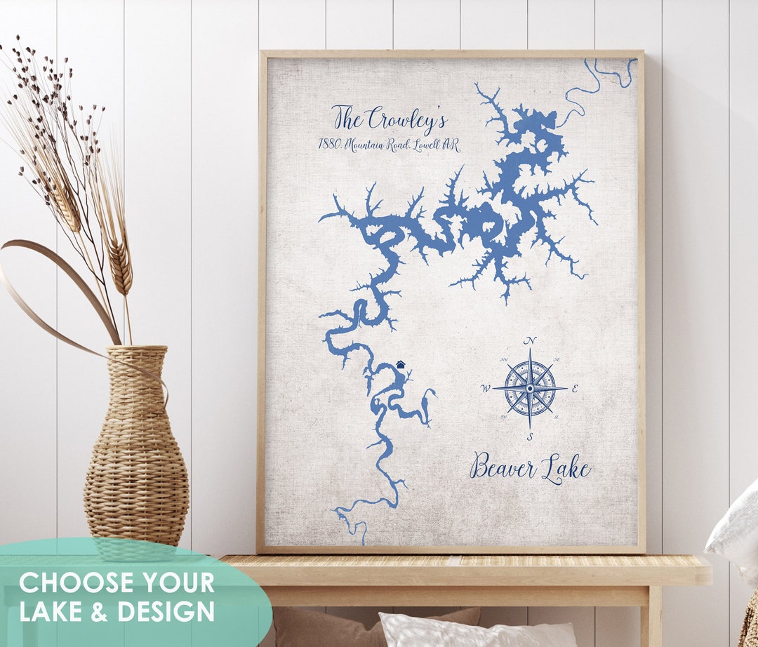 Lakehouse Decor, Customized Lake Map, Personalized Lake Map, Lake House ...