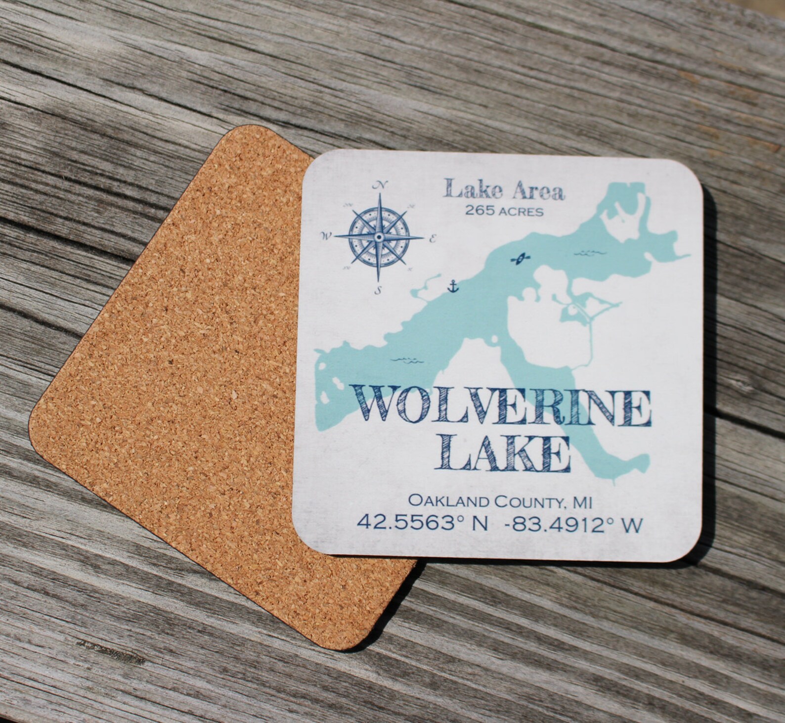 Personalized Lake House Coasters Lake Map Coasters Lake - Etsy