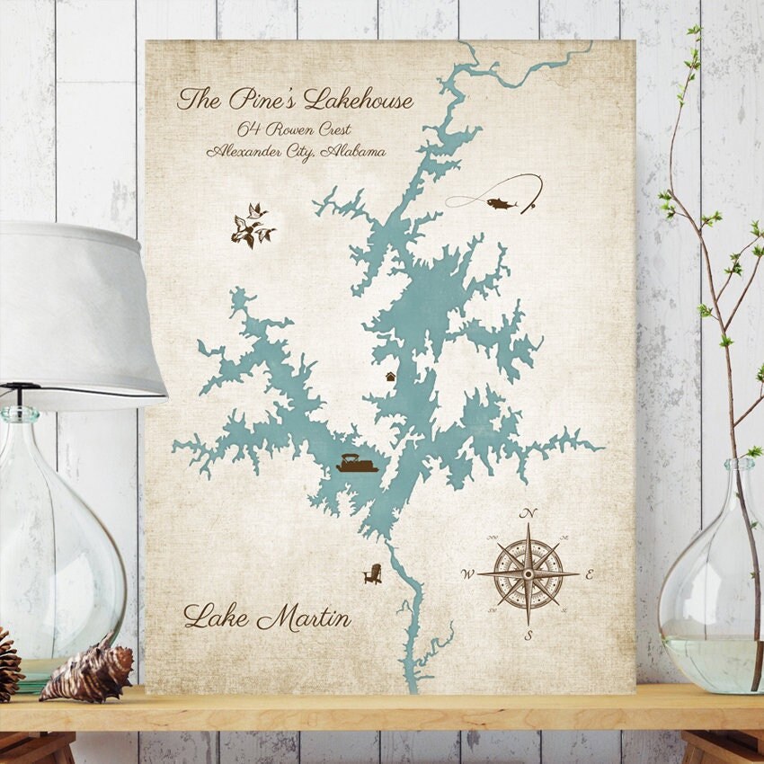 Wall Hangings Home Décor St Lucia Island Map Custom Island Map Lake ...