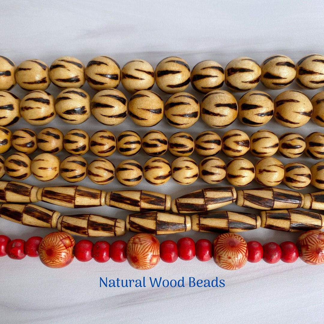 Natural Wood Beads - Round and Oval - Sold in 15.5-16.5 Inches Strand ...