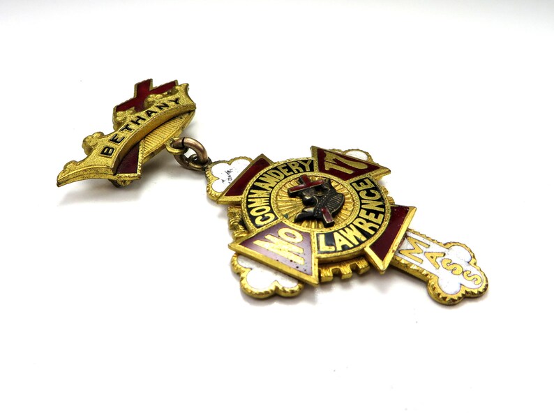 Antique Knights Templar Commandery Medal Badge Pin No. 17 Bethany ...