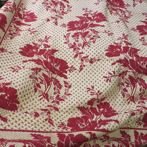 Antique Red Woven Coverlet - Etsy