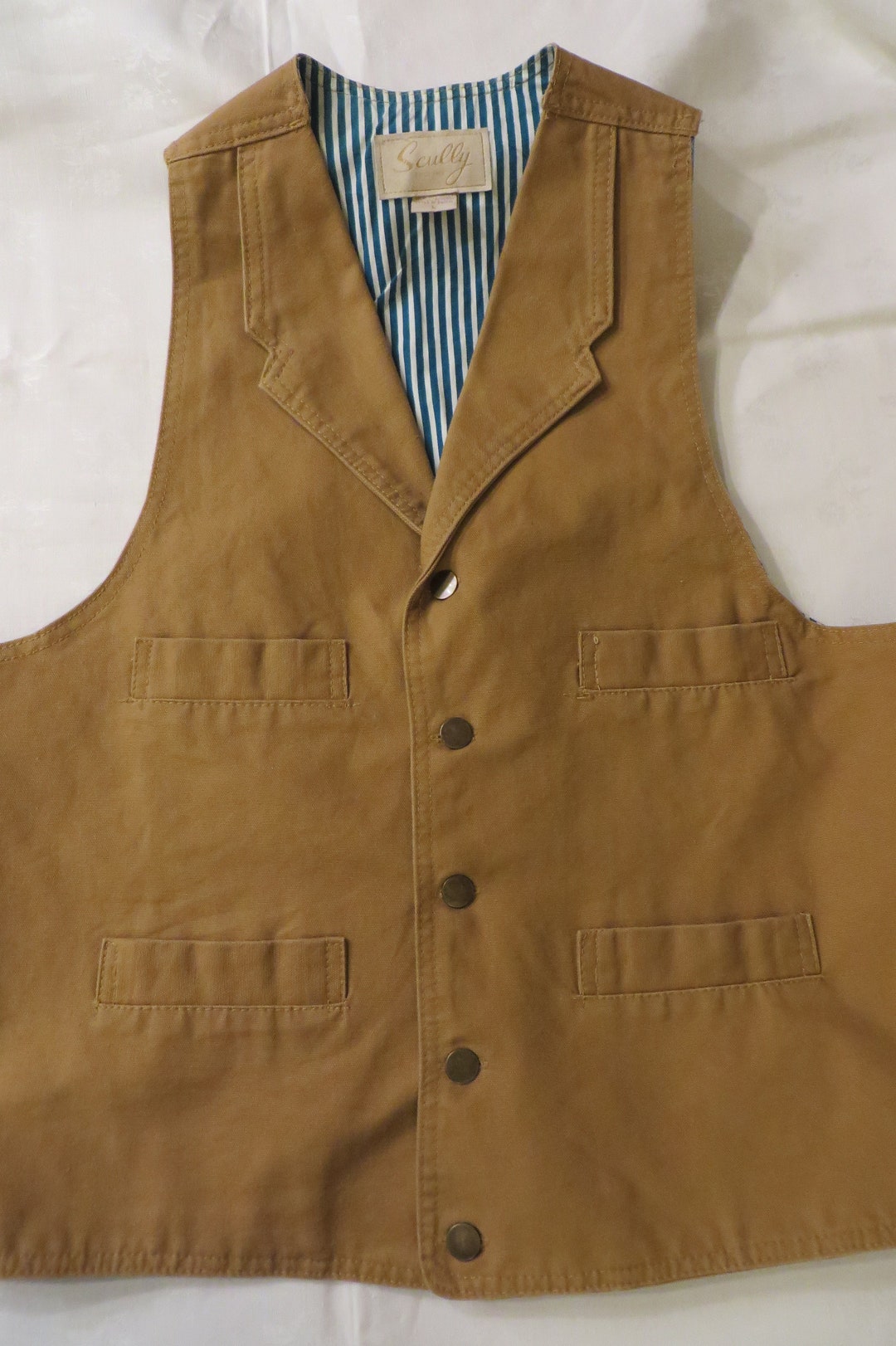 Men's VINTAGE VEST by SCULLY // 5 Button Front, Lined, 4 Pockets ...