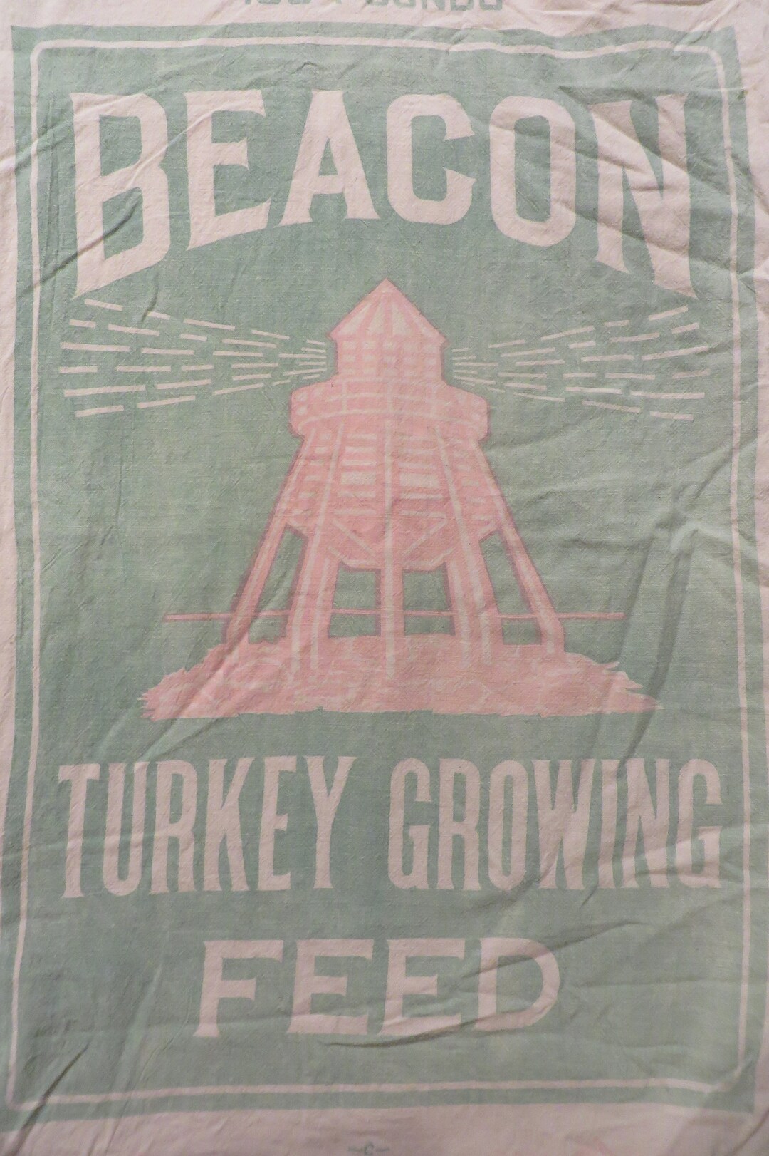 Antique Feed Sack - 100lb - BEACON Milling Co. N.Y. - TURKEY Feed ...