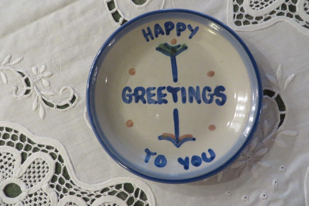 Hadley Ware Small Plate "happy GREETINS to You" M.A. Hadley Plate/dish ...
