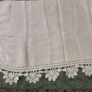 Linen BEAUTIFUL Mantle Scarf, Dresser Scarf, Shelf Doily // Linen ...