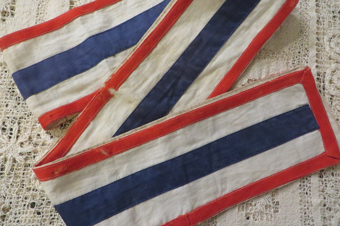 Antique RED, White, and BLUE SASH, Patriotic Cloth Banner - Antique ...