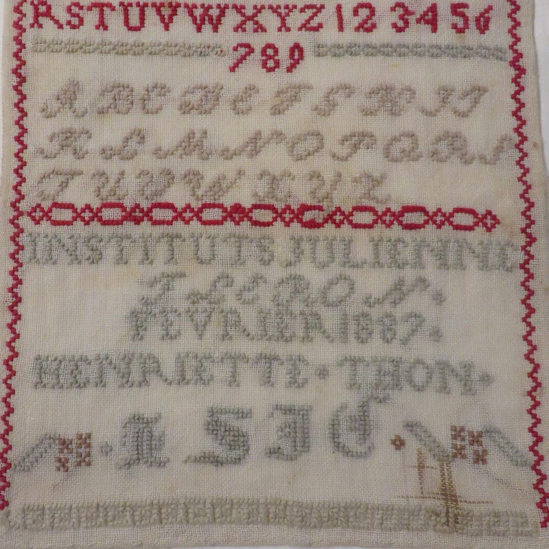 Antique Sampler Dated - Etsy
