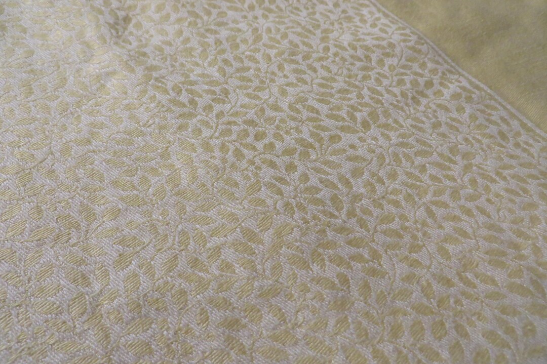 Vintage YELLOW - White DAMASK Tablecloth, Pale Yellow Color // Large ...