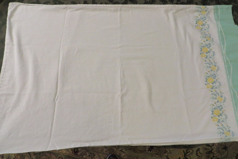 Feed Sack Pillowcase Pretty Border in GREENS and YELLOW // Sewn With ...