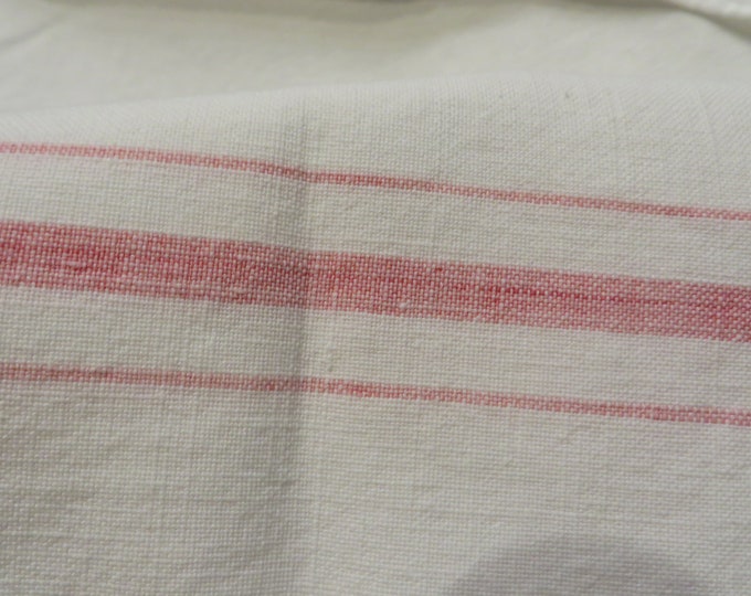 Rare Sack, Cotton in White With RED Stripes // Medium Weight Cotton ...