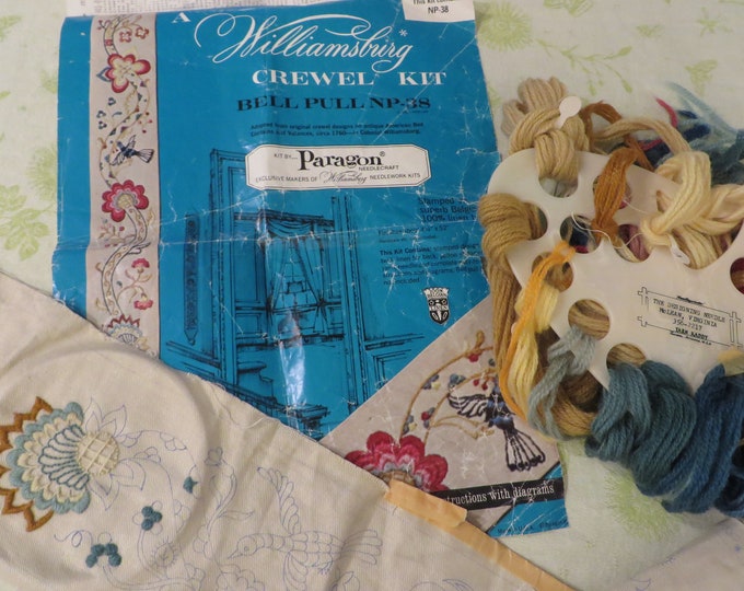 CREWEL Kit "colonial WILLIAMSBURG Bell Pull" by Paragon Needlecraft ...