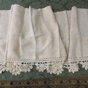Linen BEAUTIFUL Mantle Scarf, Dresser Scarf, Shelf Doily // Linen ...