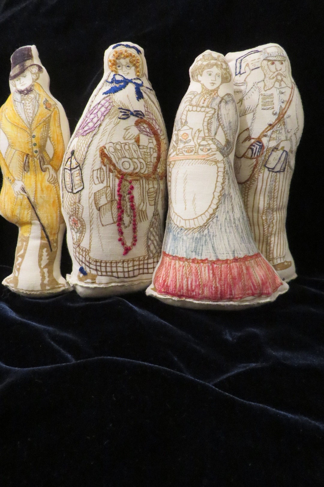 Vintage VICTORIAN Era People, Handmade in Cotton, Stuffed With Polyfil ...