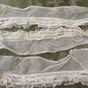 Antique LACE Net Lace // off White Color // Multiple Uses // 37 L X 3 W ...