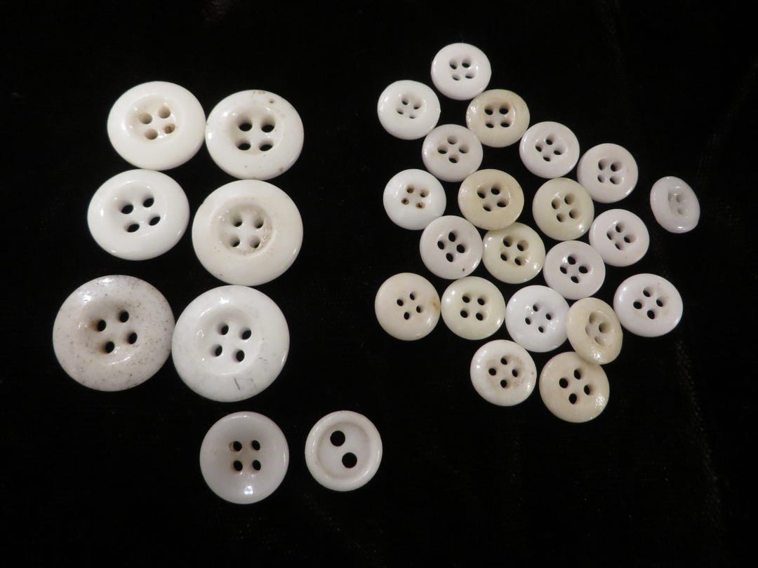 Antique Ceramic/porcelain Buttons // Collection of 29 Buttons, Flat ...