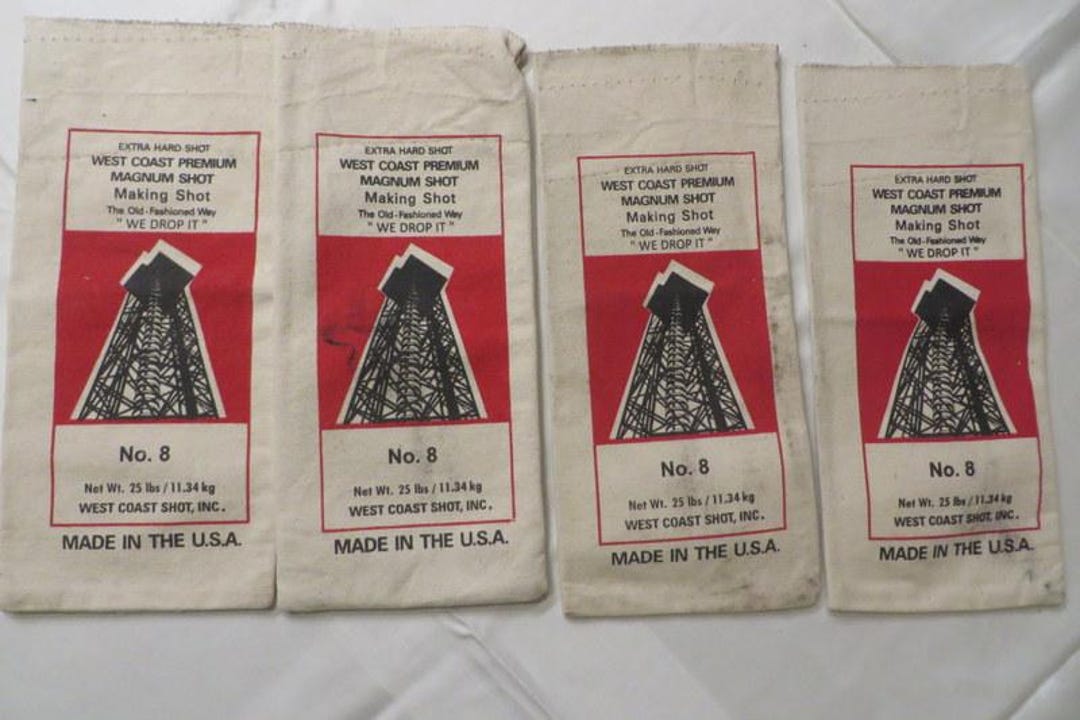 Vintage SHOT BAGS - No. 8 - 25 Lb Bags - West Coast Shot, Inc. Made in ...