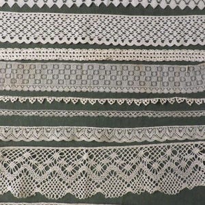 LACE Yardage - Bundle - 9 Different Vintage Laces - White and Ecru ...