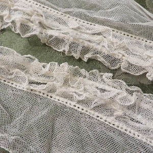 Antique LACE Net Lace // off White Color // Multiple Uses // 37 L X 3 W ...