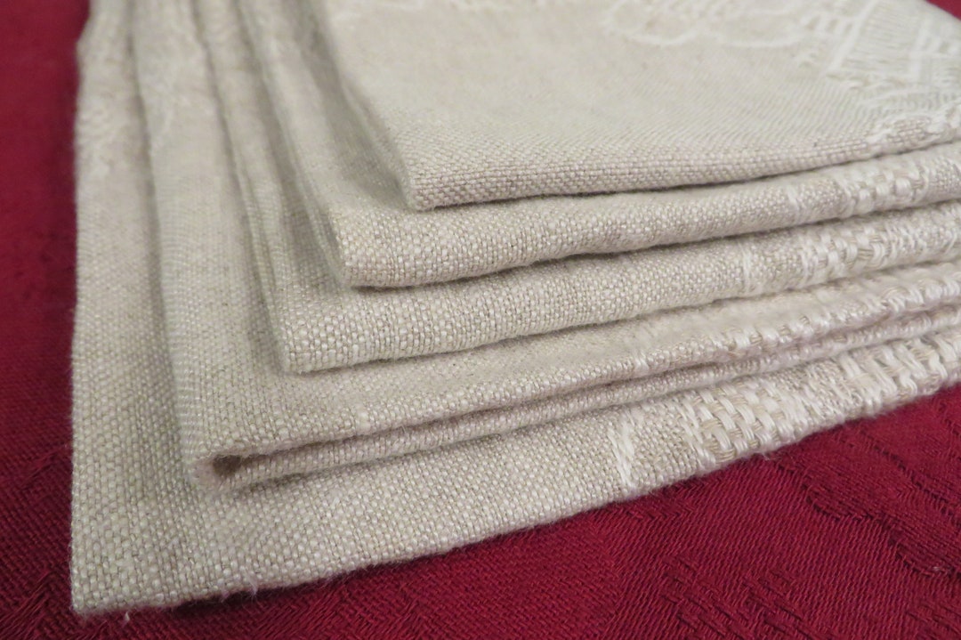IRISH Linen NAPKINS 5 Ct. - Pulled Thread Embroidery // Formal Dining ...