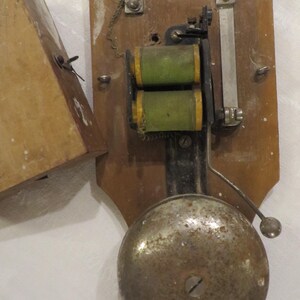 Antique School Bell, Door Bell, Emergency Bell or Alarm // Wooden Case ...
