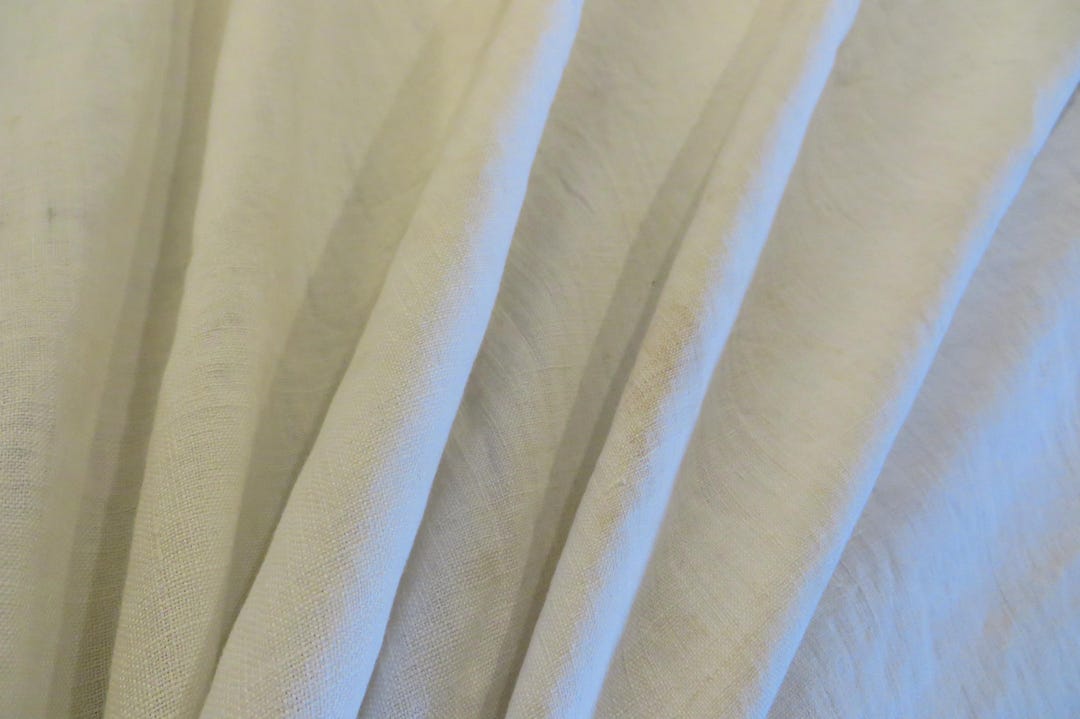 Fabric LINEN, Vintage Linen Yardage Ecru, off White Color // Linen ...