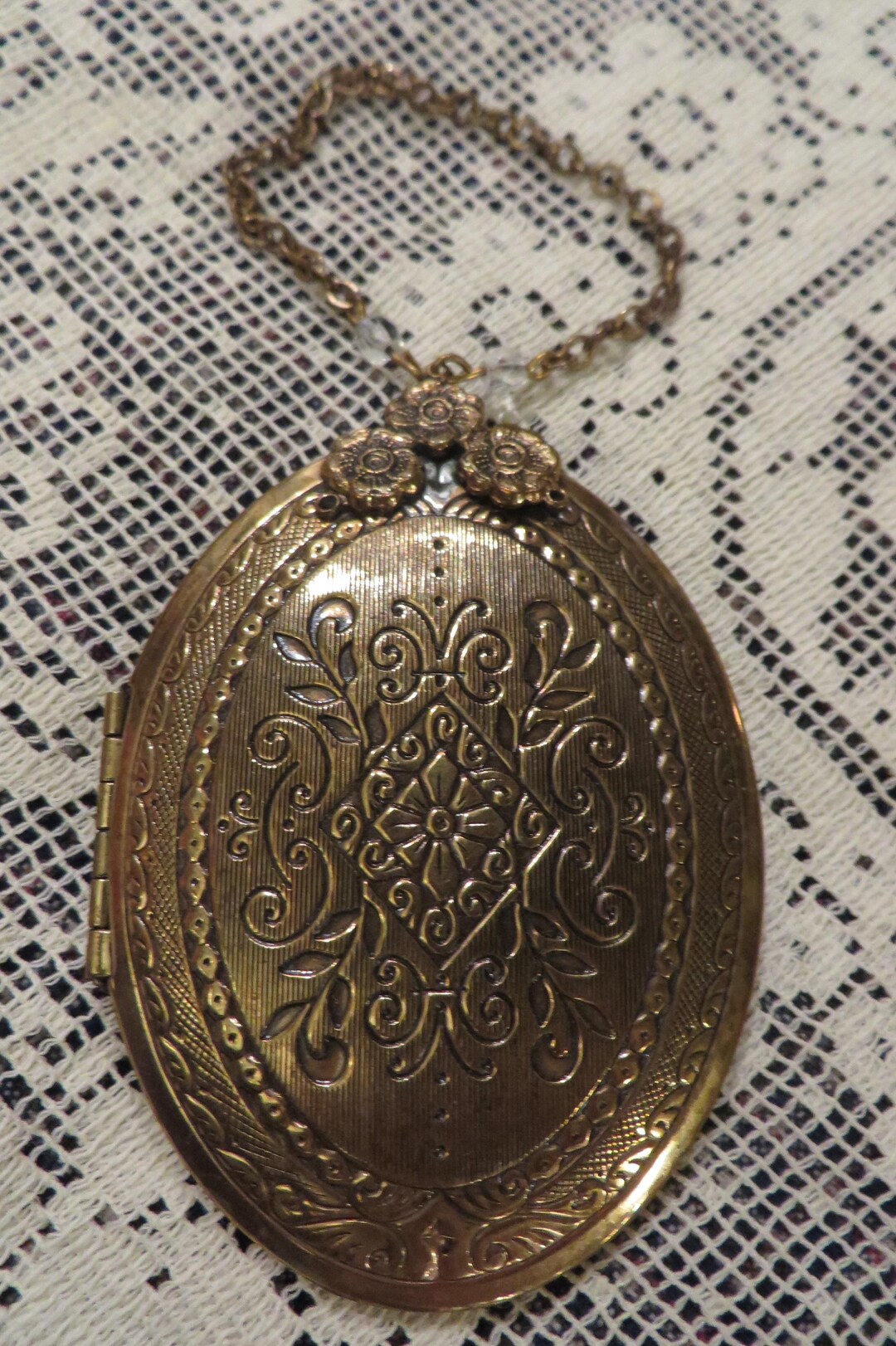 Vintage LOCKET, Opens, Hinged in the Side 2 3/4" Tall, by 2" Wide ...