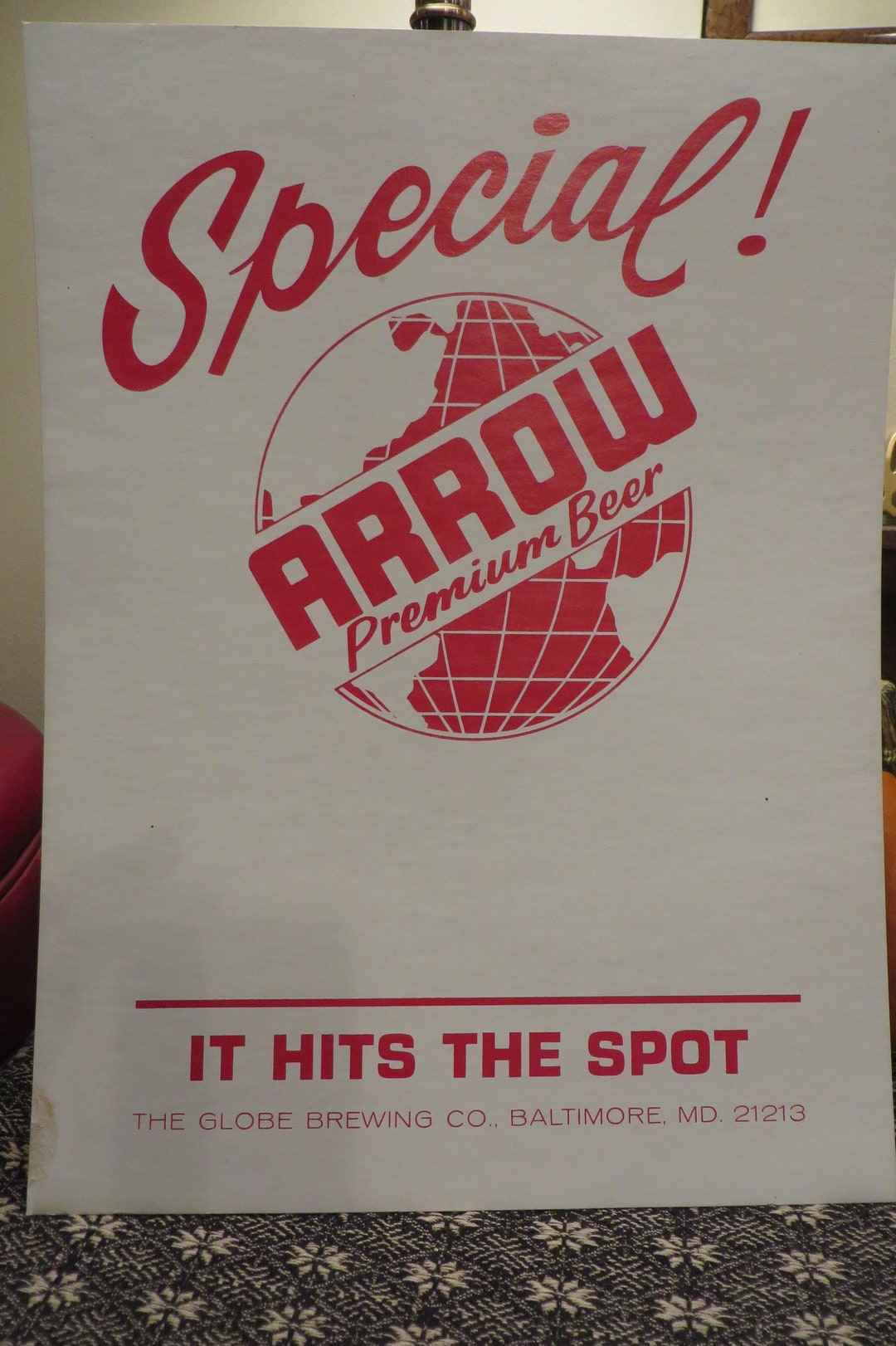 ARROW PREMIUM BEER Sign // Vintage Bar Decor // Advertising Sign for ...