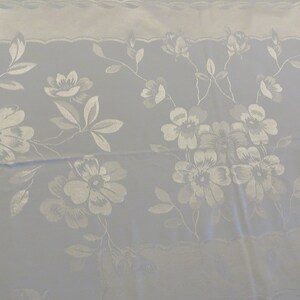 BLUE DAMASK Tablecloth 52 Square // Nice Quality Damask Fabric, Silvery ...