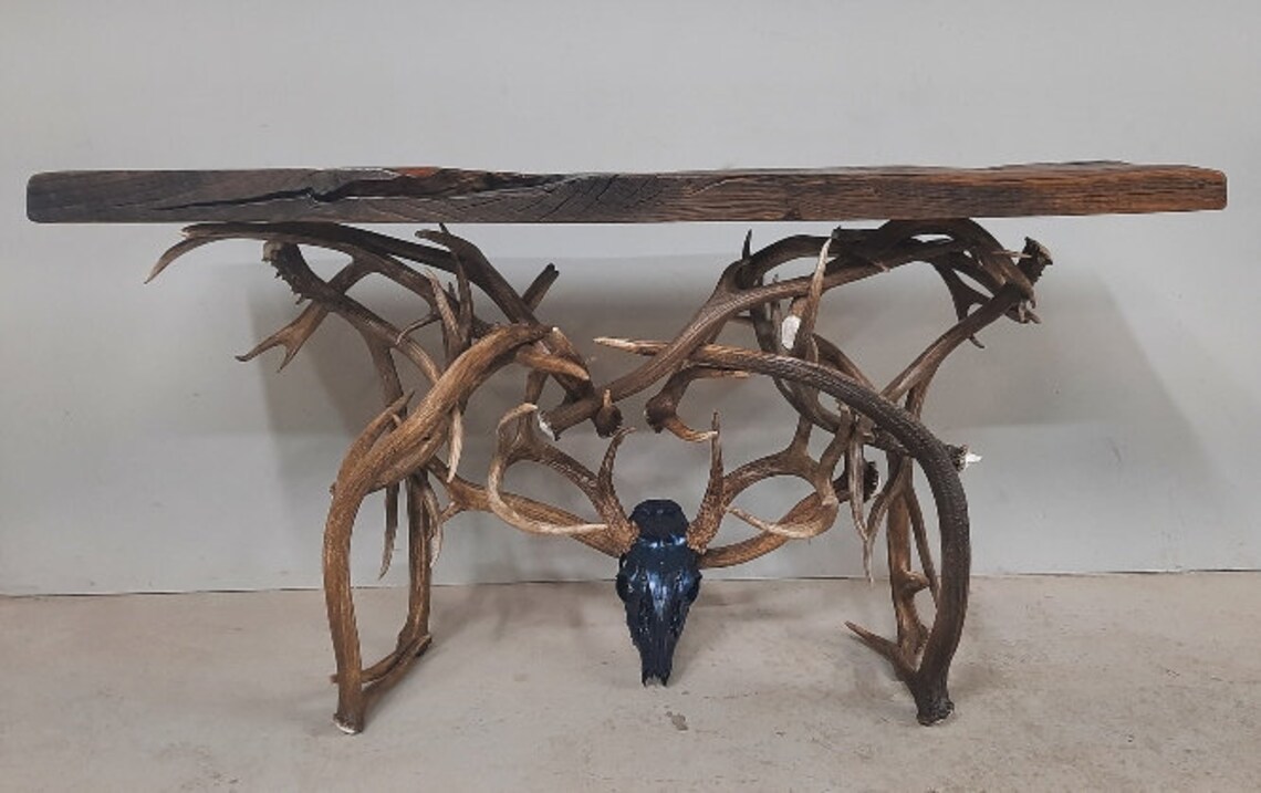 Deadhead Elk & Mule Deer Sofa Table - Etsy