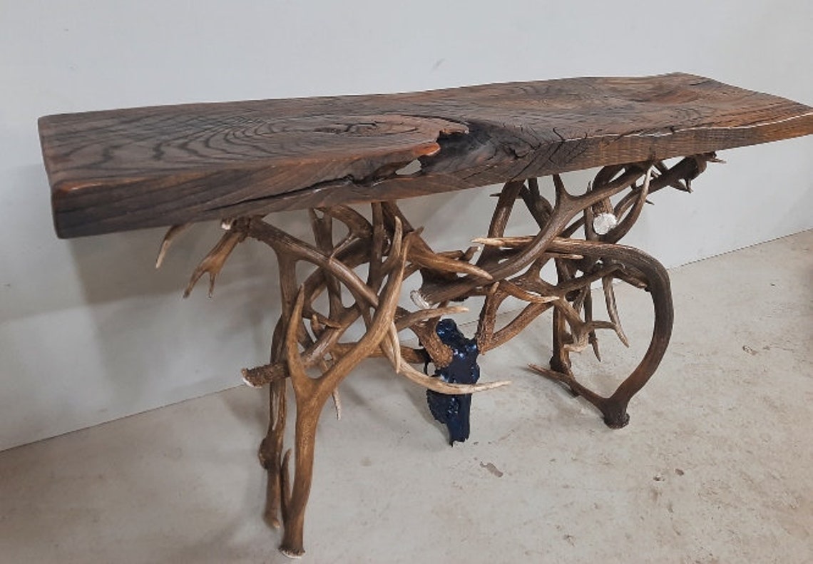 Deadhead Elk & Mule Deer Sofa Table - Etsy