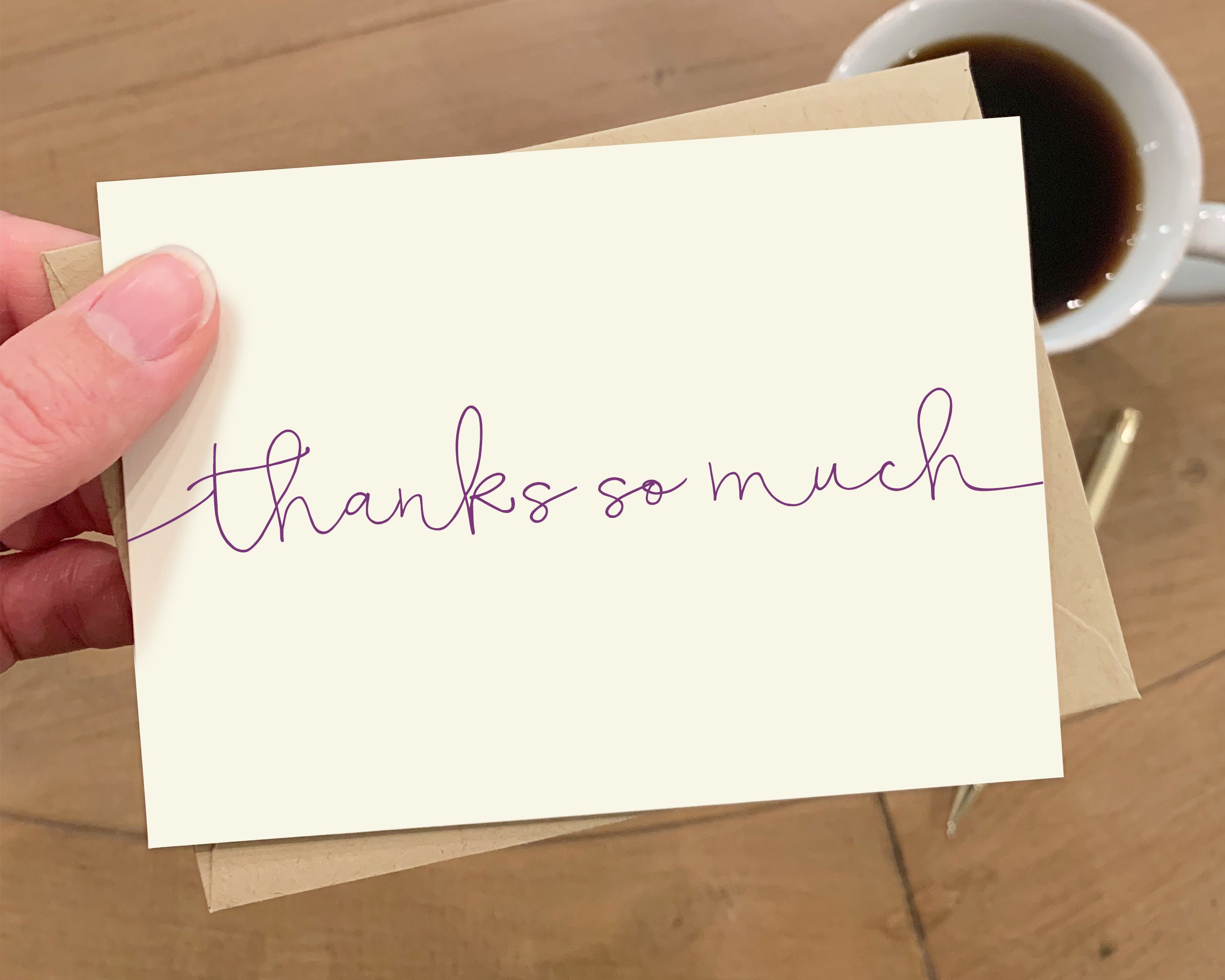 Custom Thanks so Much Cards With Lined Envelopes / Thank You - Etsy