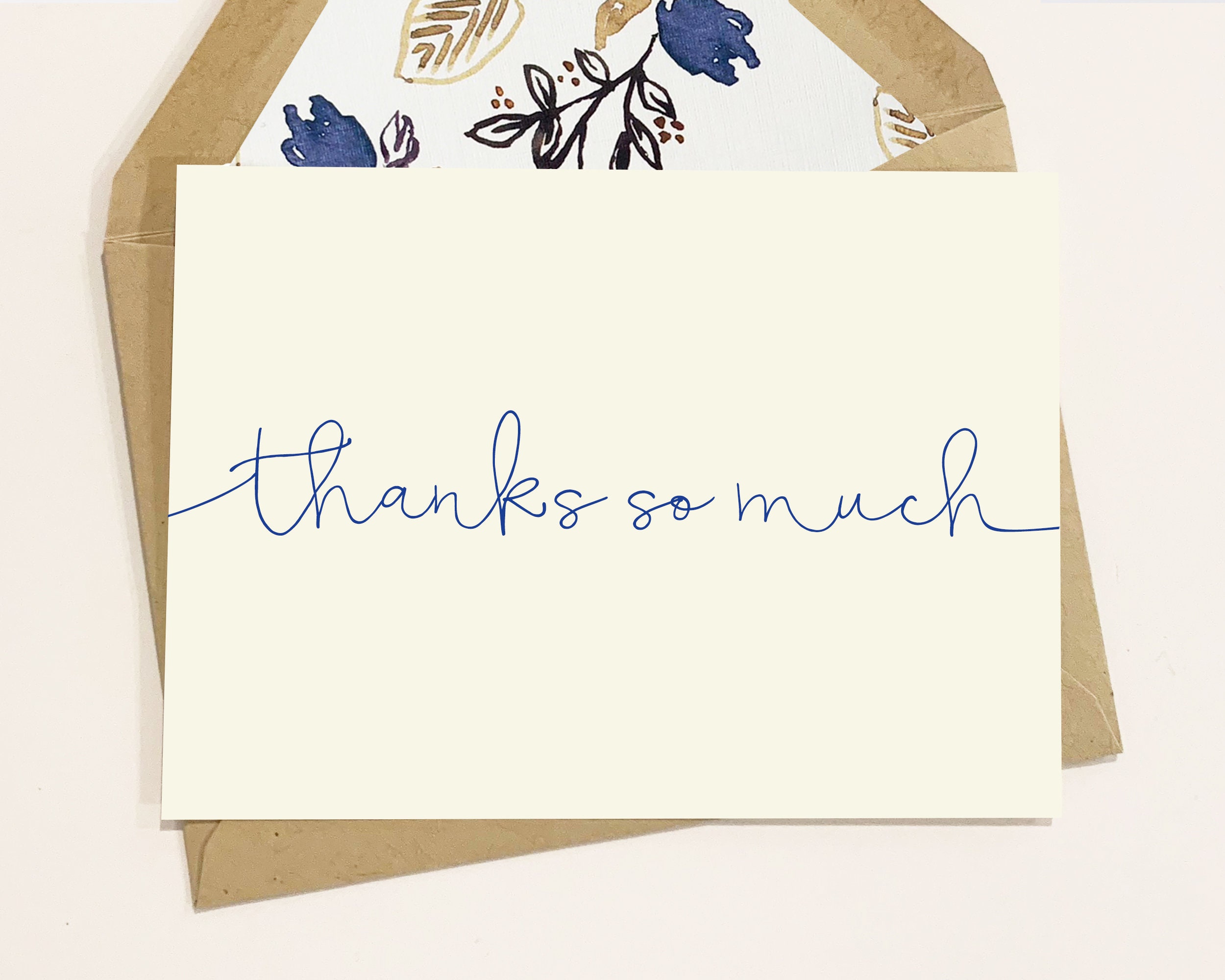 Custom Thanks so Much Cards With Lined Envelopes / Thank You - Etsy