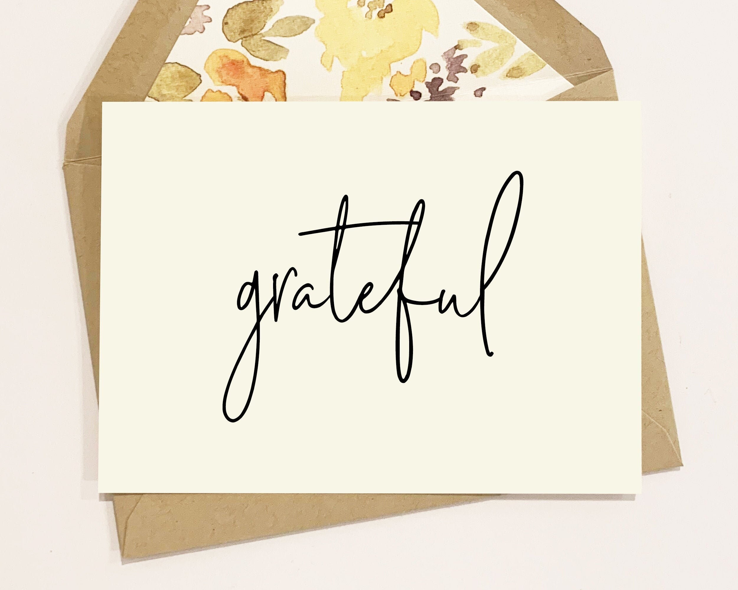 Custom Grateful Cards with Lined Envelopes / thank you card | Etsy