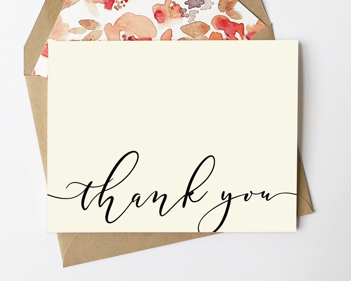 Thank You Card Set With Lined Envelopes / Thank You, Thank You Gift ...