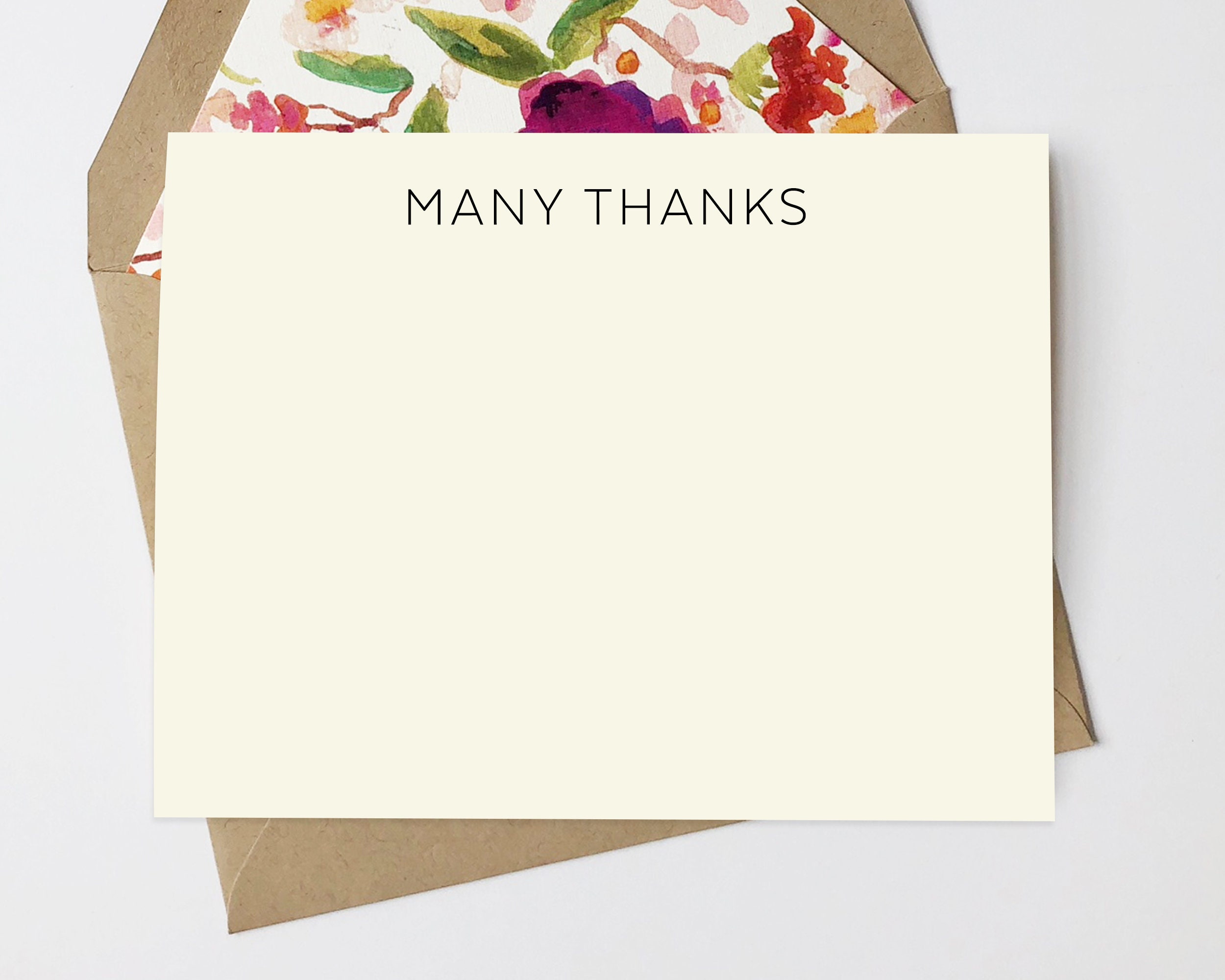 Custom Many Thanks Cards With Lined Envelopes / Thank You - Etsy